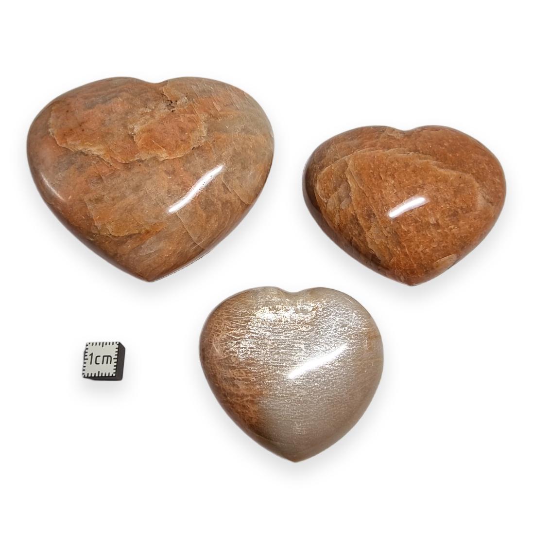 Pierre de lune beige - coeur